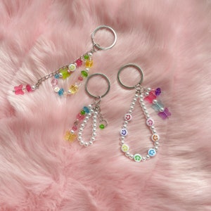 Y2k Beaded Keychain 90s 2000s Aesthetic Lanyard Key Charm Accessory ...