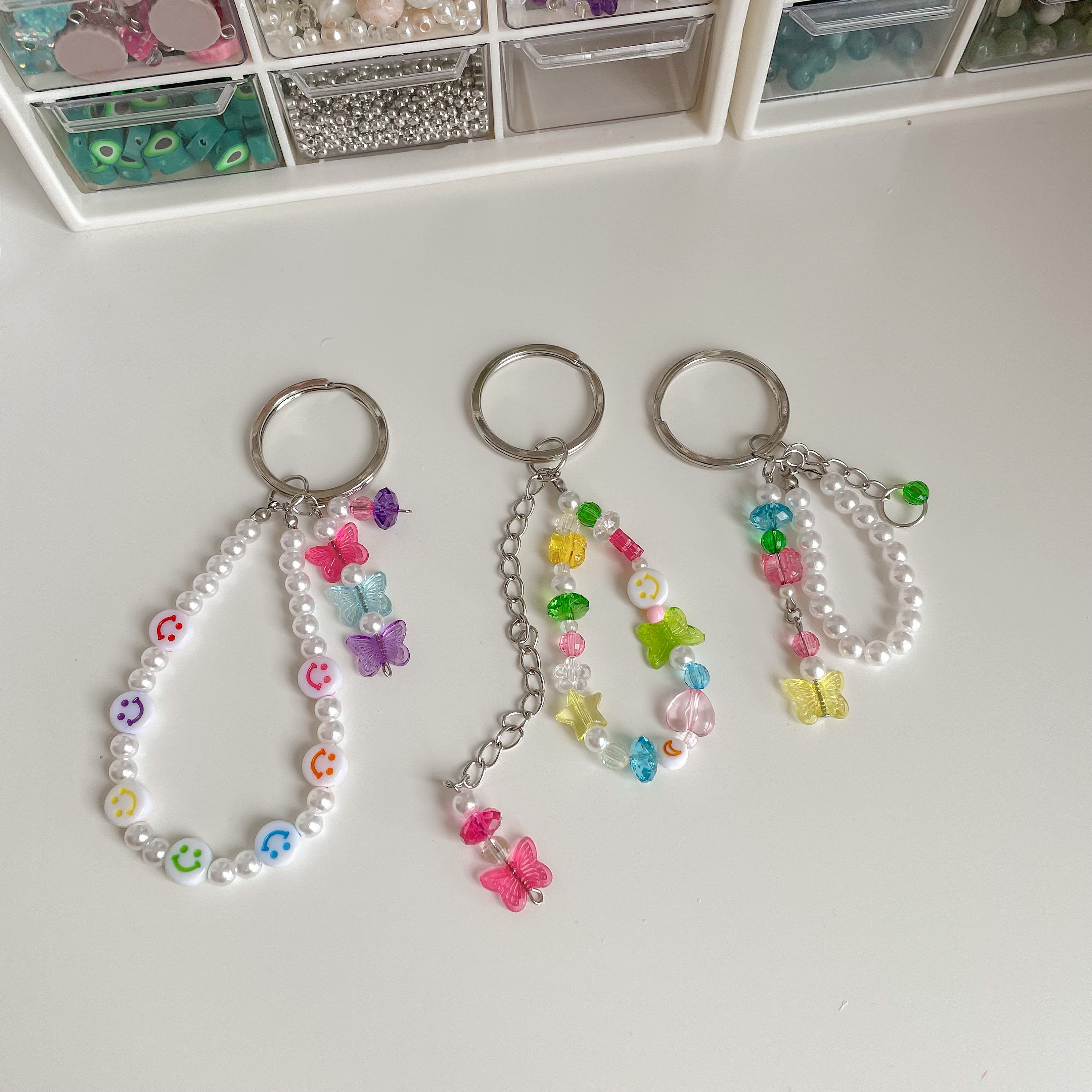 Y2k Beaded Keychain 90s 2000s Aesthetic Lanyard Key Charm - Etsy Canada