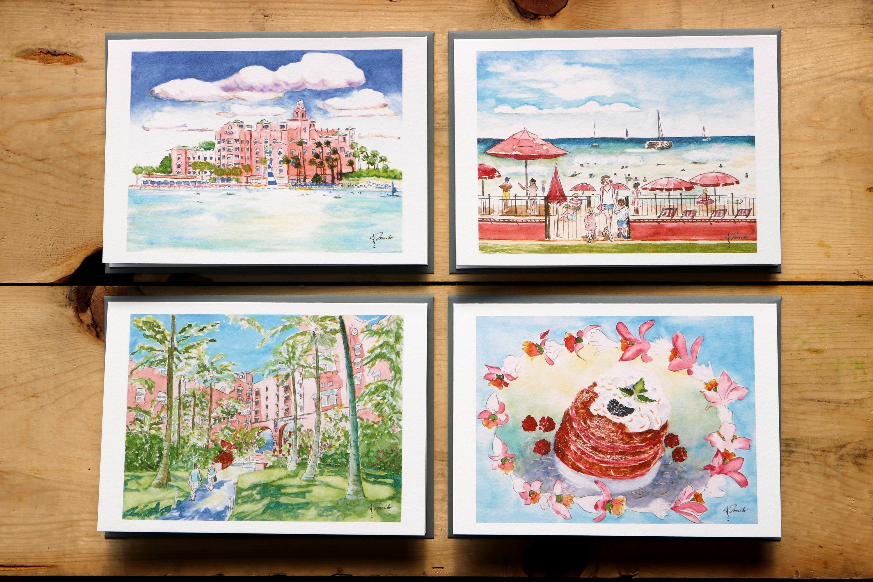 Hawaiian Card Set, Royal Hawaiian Cards, Waikiki Beach Card, Waikiki ...