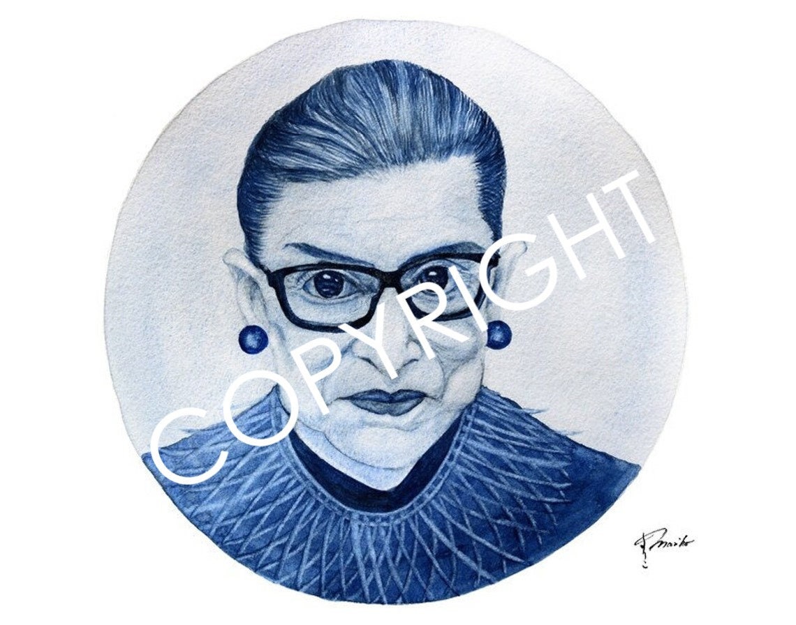 Ruth Bader Ginsburg Portrait RBG Print RBG Painting RBG Portrait Ruth ...