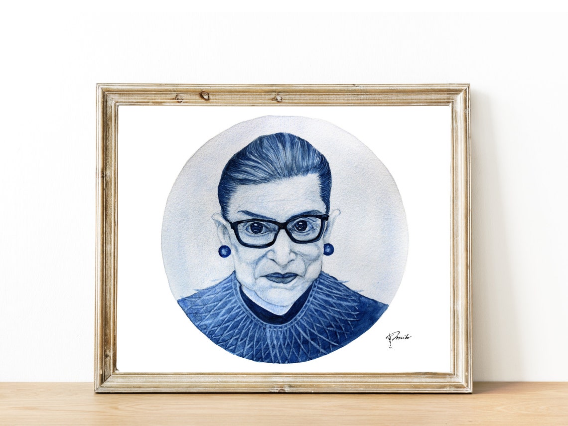 Ruth Bader Ginsburg Portrait RBG Print RBG Painting RBG Portrait Ruth ...