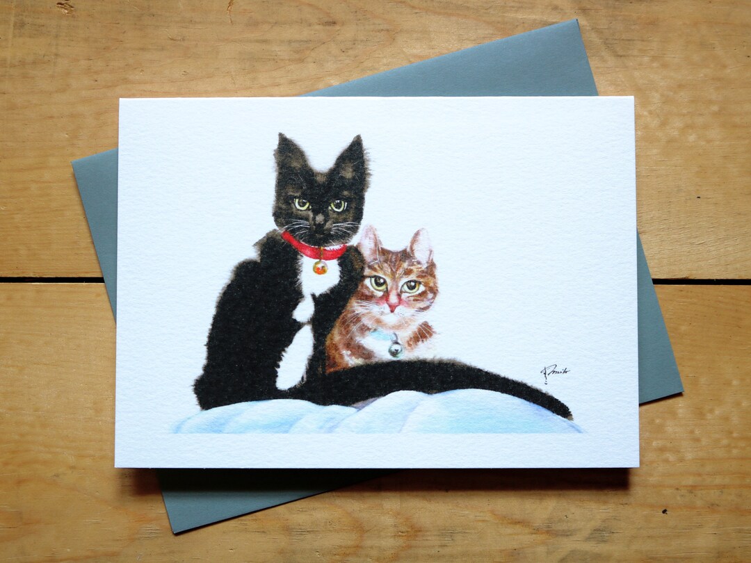 Cat Cards, Cute Animal Cards, Animal Greeting Cards, Watercolor Animals ...
