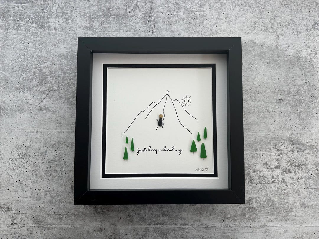 Just Keep Climbing, Pebble Art, Pebble Artwork, Home Decor, Wall Art ...