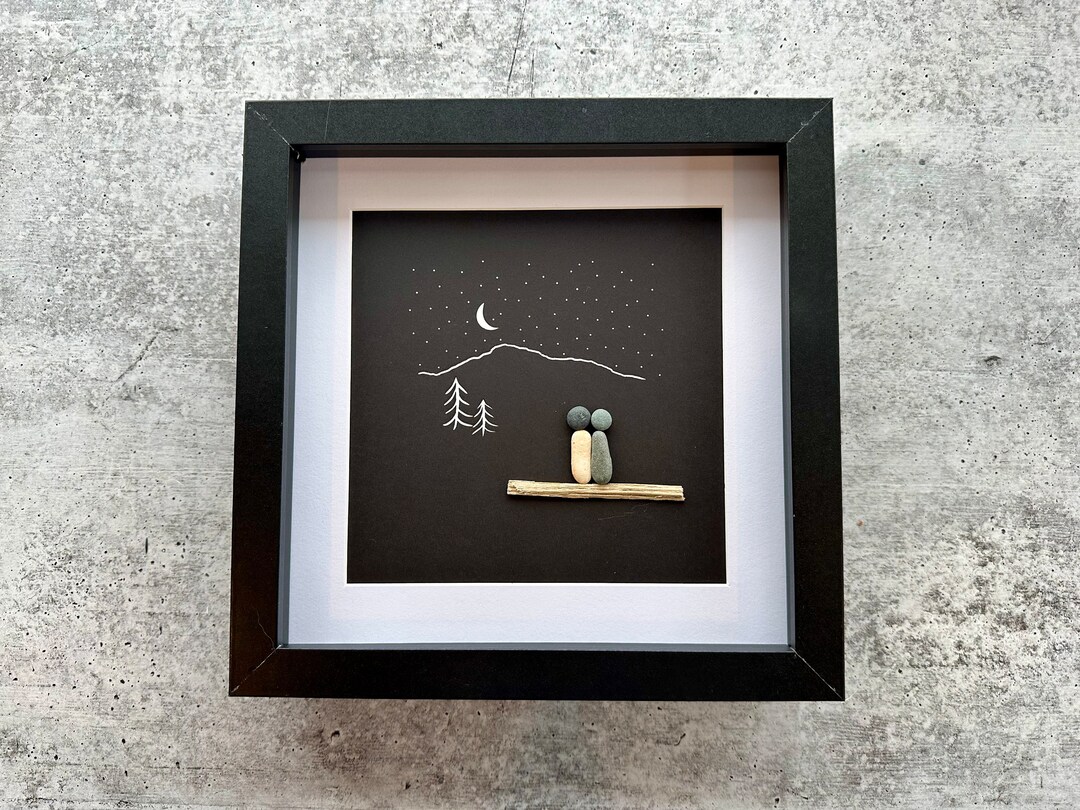 Starry Night, Pebble Art, Pebble Artwork, Home Decor, Wall Art, Sea ...