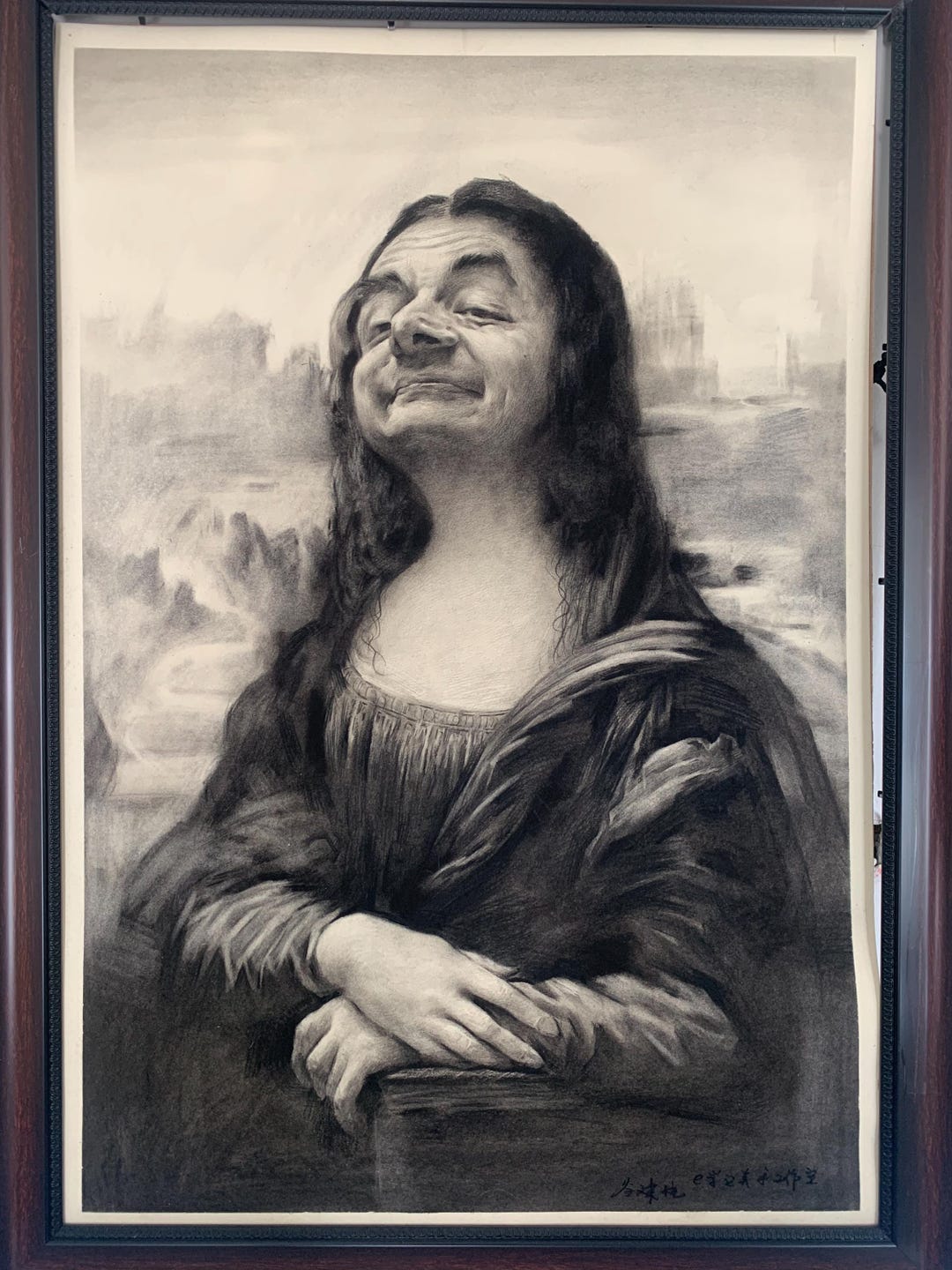 Hand-drawn, Sketch, Mr. Bean, Mona Lisa, Paper Sketch, Purely Hand ...