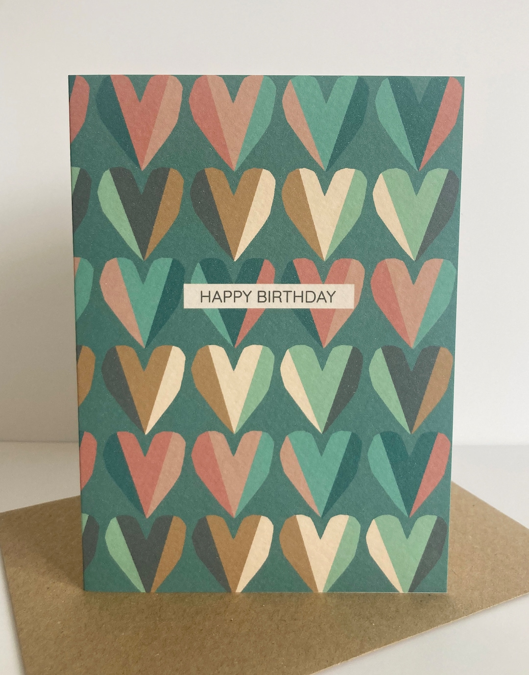 Heartfelt Happy Birthday Card Heart Greeting Card Cute Illustration ...