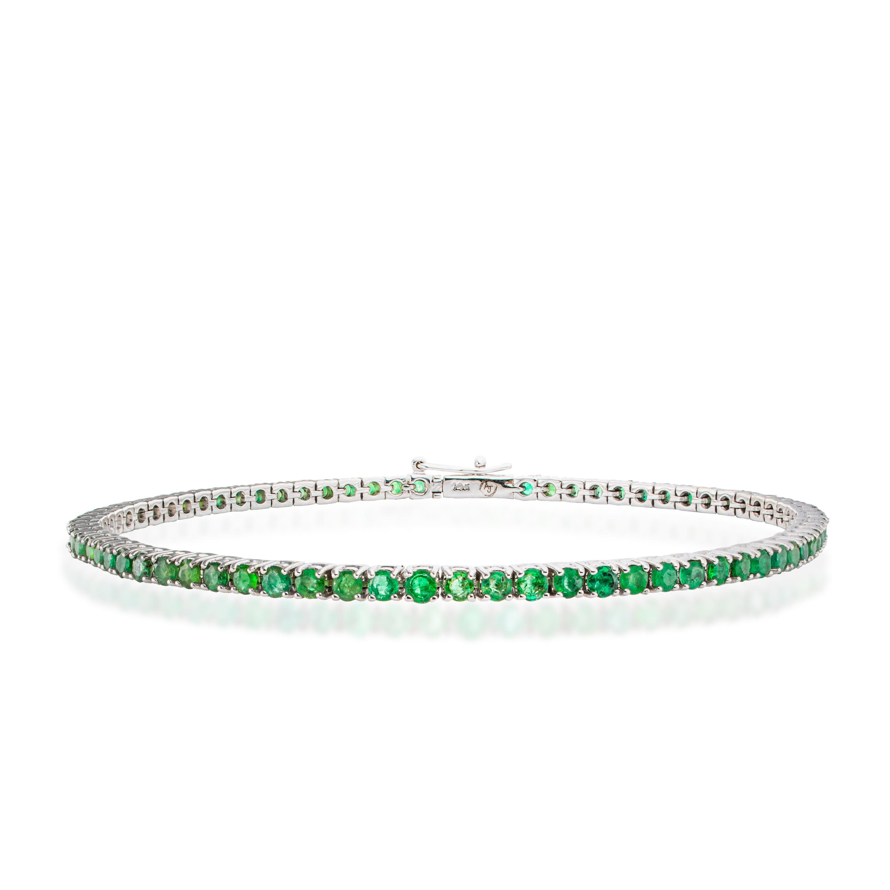 Tsavorite Bracelet - 14K Gold Thin Tennis Bracelet, Green Garnet ...