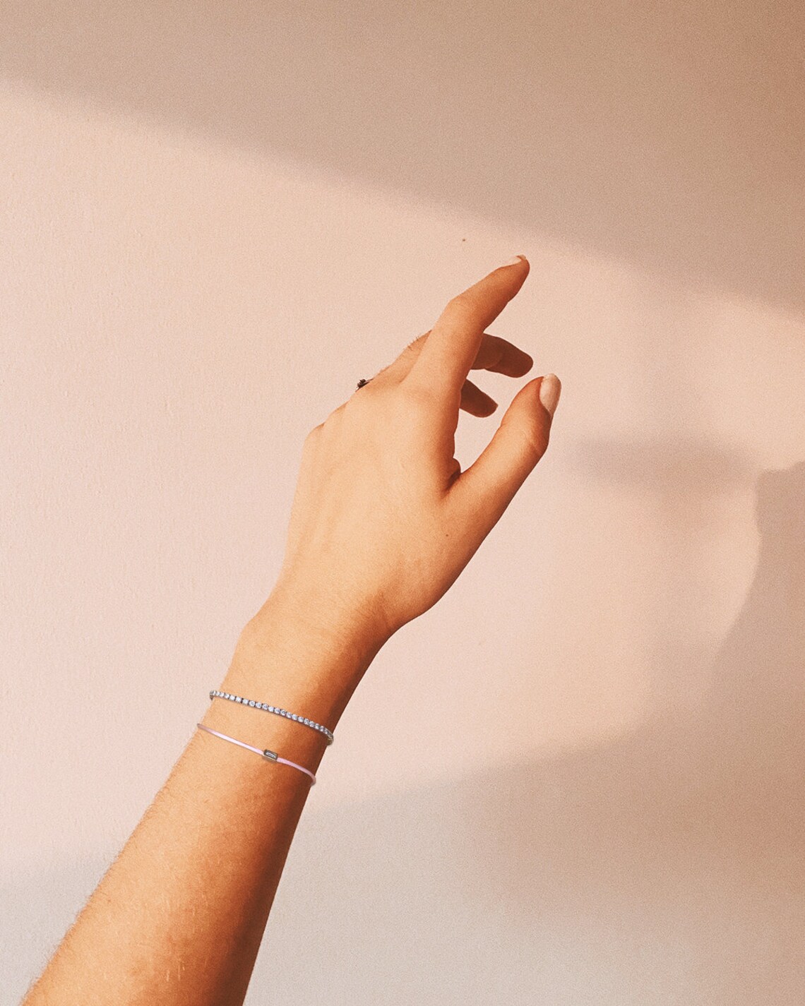Pink Diamond String Bracelet - Breast Cancer Bracelet, Breast Cancer ...