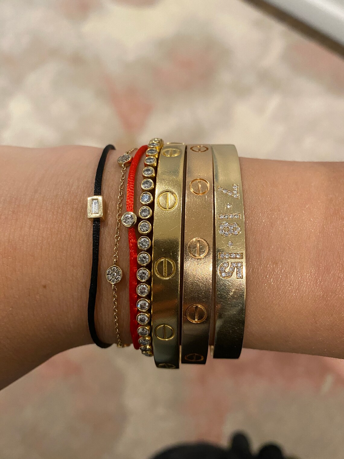 Pink Diamond String Bracelet - Breast Cancer Bracelet, Breast Cancer ...