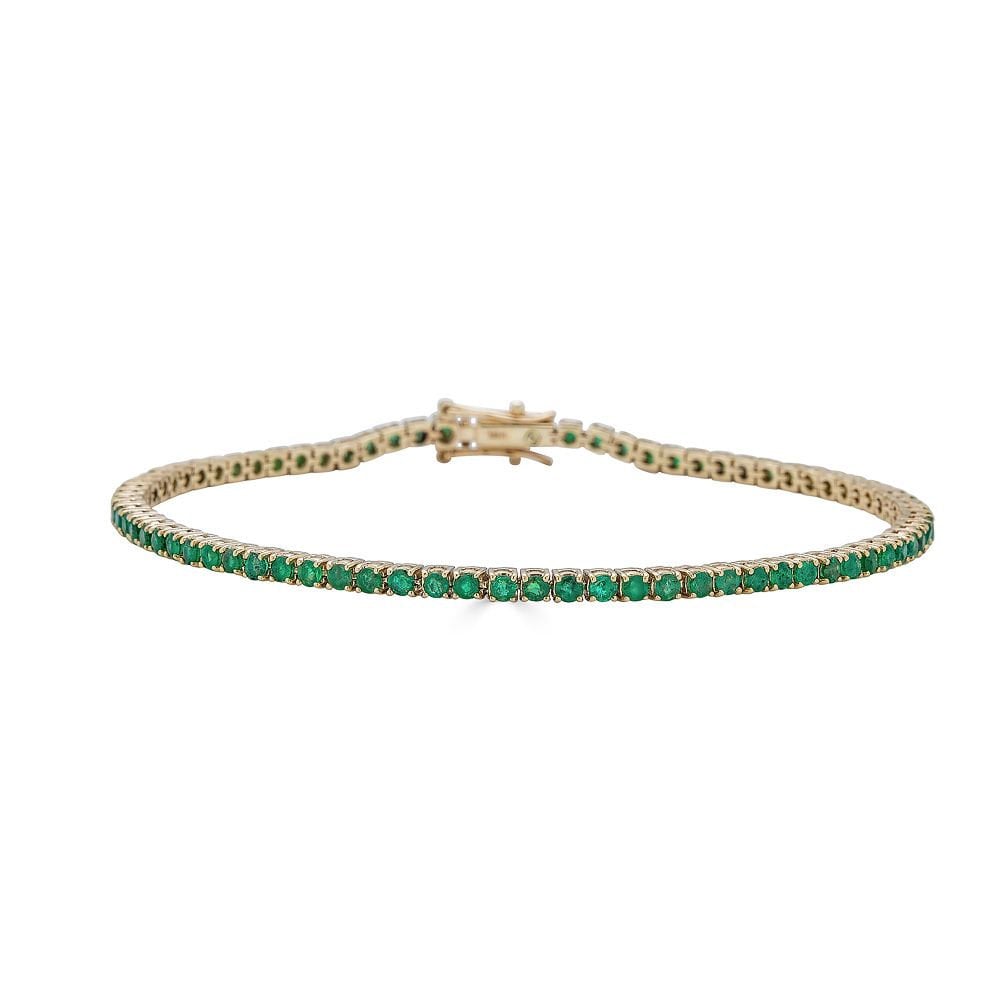 Tsavorite Bracelet 14K Gold Thin Tennis Bracelet, Green Garnet Bracelet ...