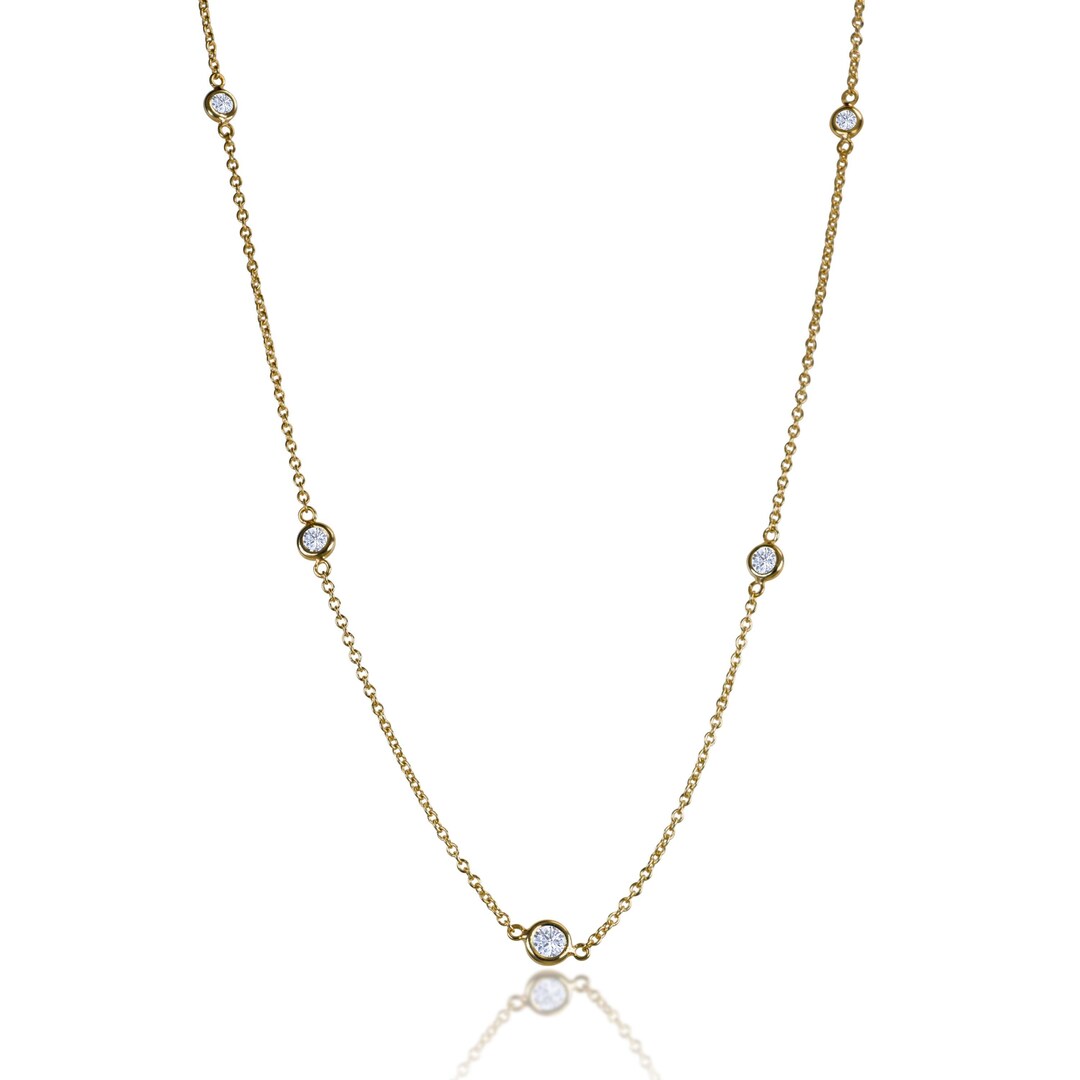 Diamond Station Necklace | Diamonds by the Yard Necklace | 14K Gold ...