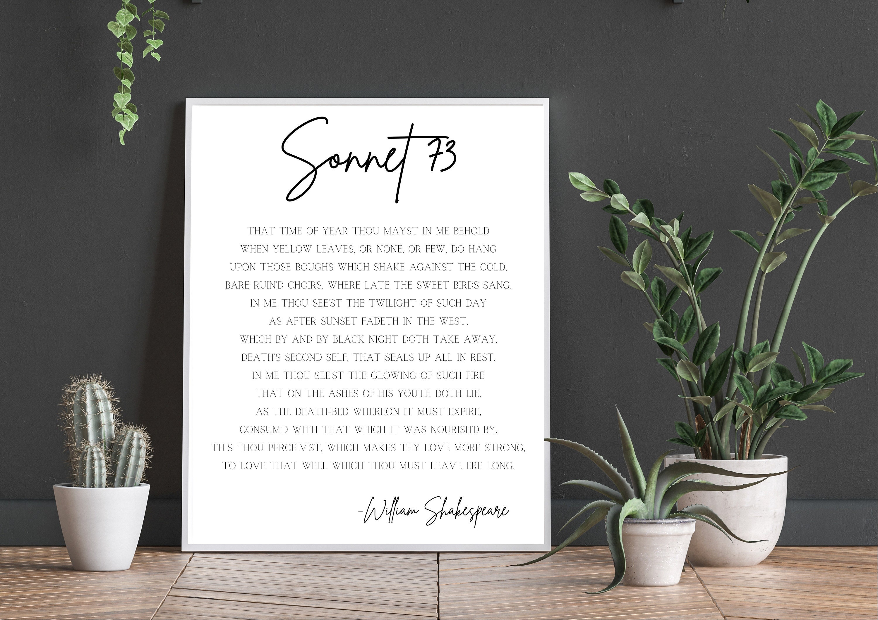 Sonnet 73 by William Shakespeare - Poetry, Poem, Literature, Home Decor ...