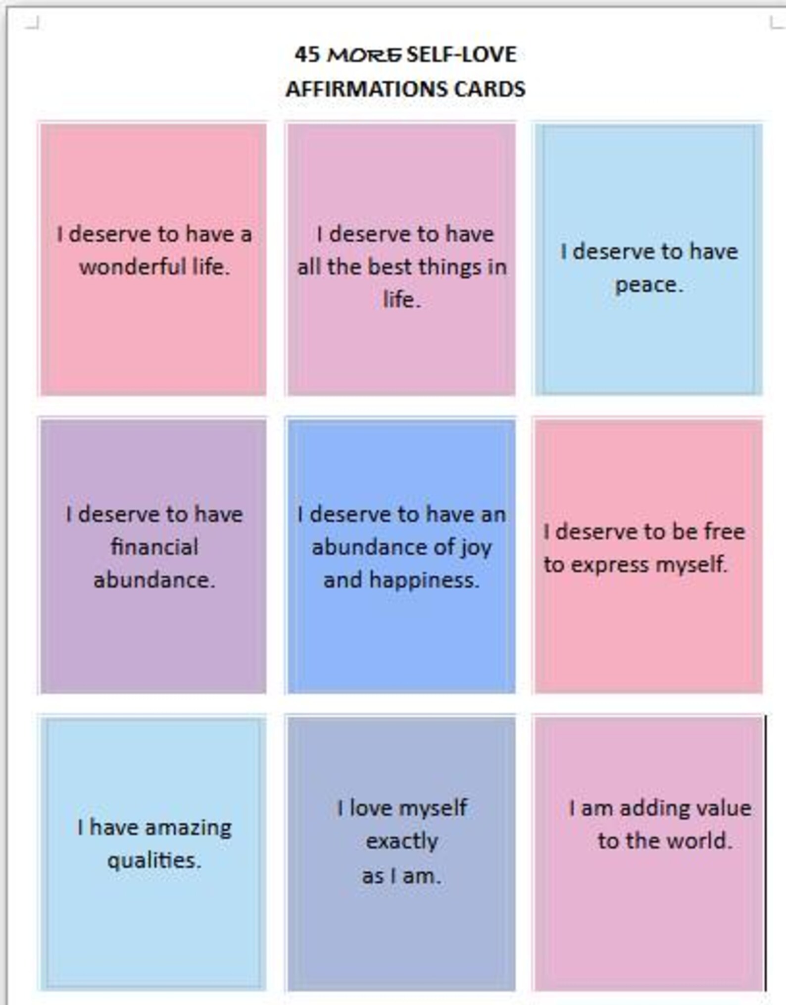 45 MORE Self-love Affirmation Cards - Etsy