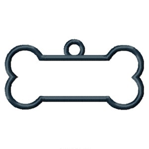 Dog Bone Tag Machine Embroidery Design: Applique Name Patch (download ...
