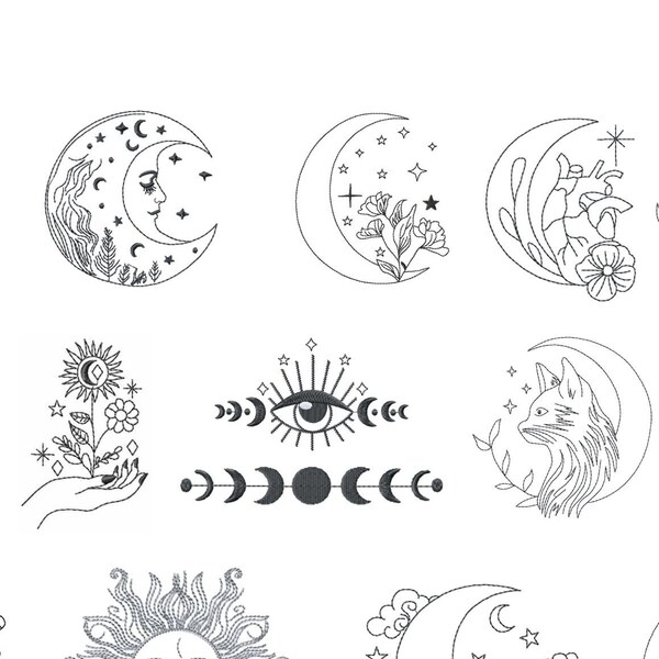 Celestial Machine Embroidery Designs - Etsy
