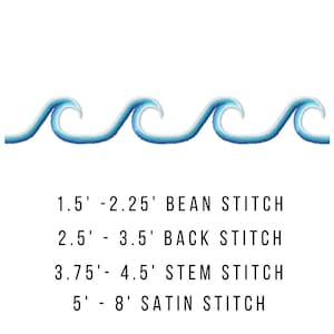Wave Line Machine Embroidery Design Border, Summer Embroidery Files ...