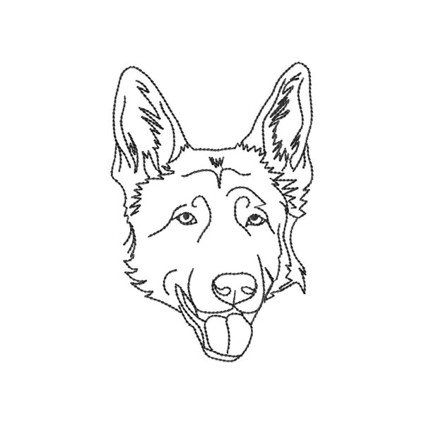 German Shepherd Dog Face Embroidery - Etsy
