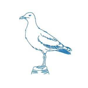 Seagull Machine Embroidery Design, Marine Bird Embroidery Pattern in ...