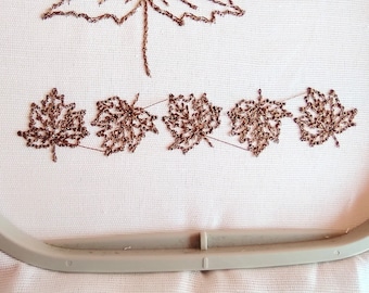Fall Leaves Border - Machine Embroidery Design, Maple Leaf Border ...