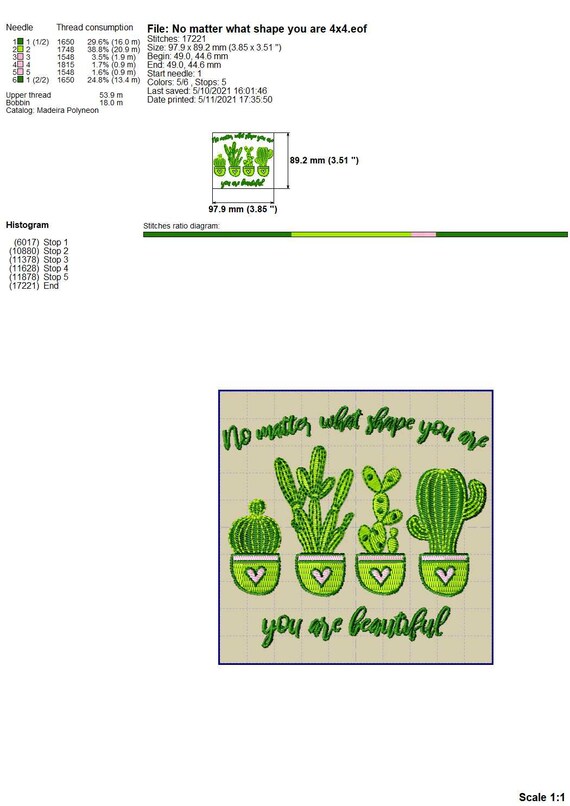 Craft Supplies & Tools Succulent Embroidery Pes Files Snarky Embroidery ...