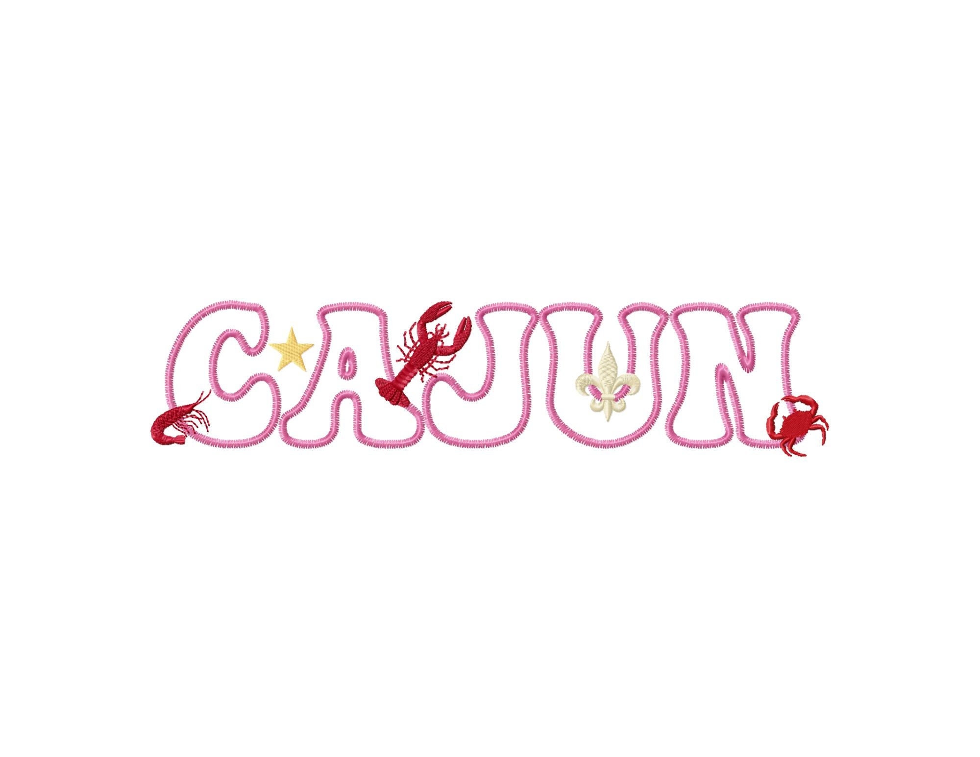 Cajun Word Applique Embroidery Patterns Crawfish Embroidery - Etsy