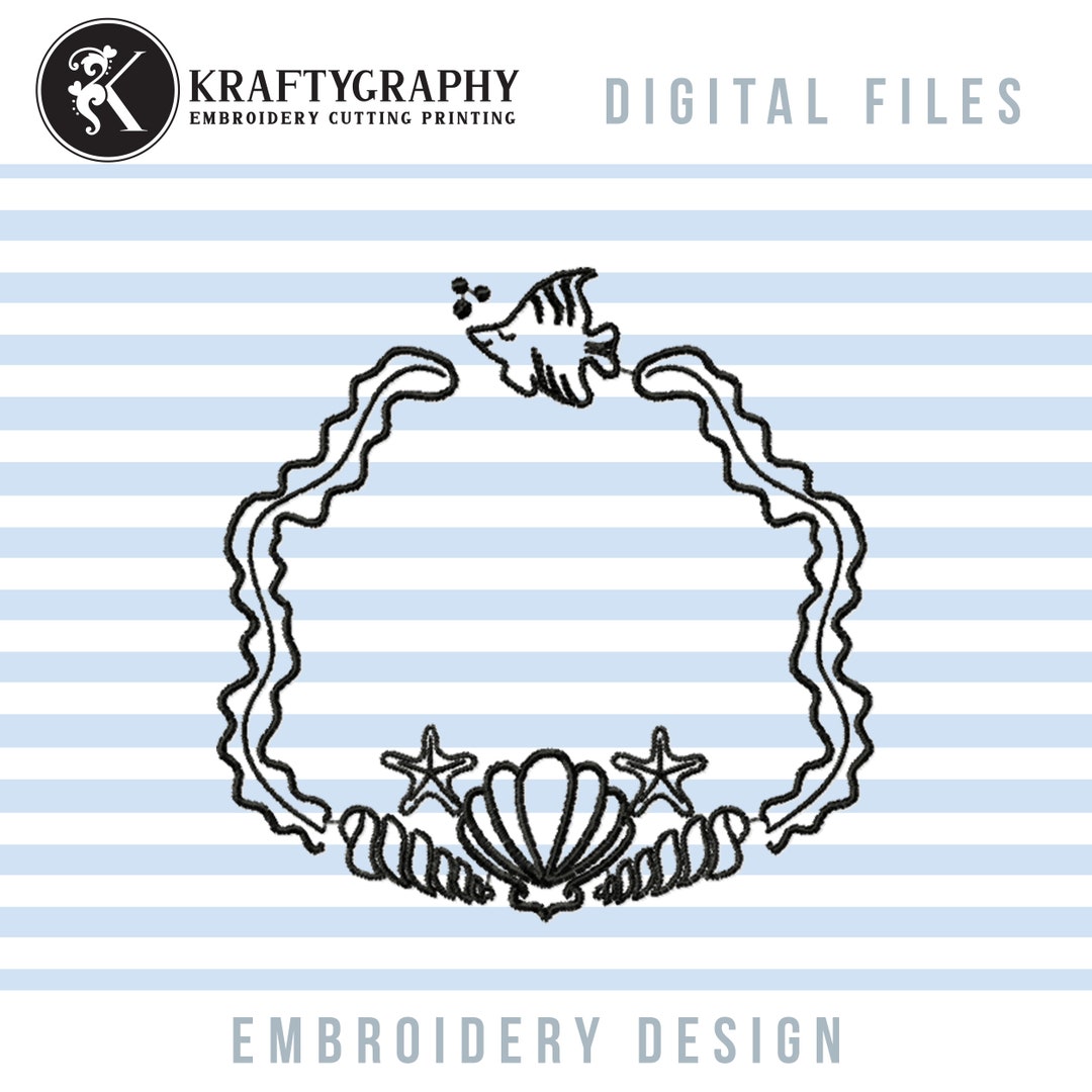Nautical Machine Embroidery Designs Fish Monogram Frame - Etsy