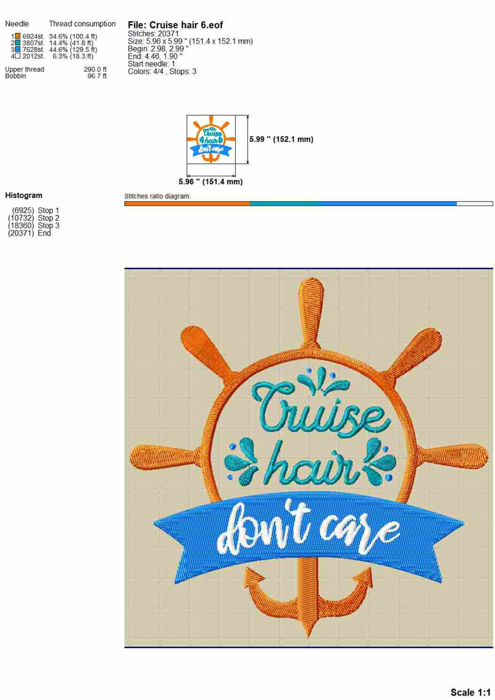 Cruise Hair Machine Embroidery Designs Cruising Embroiidery - Etsy