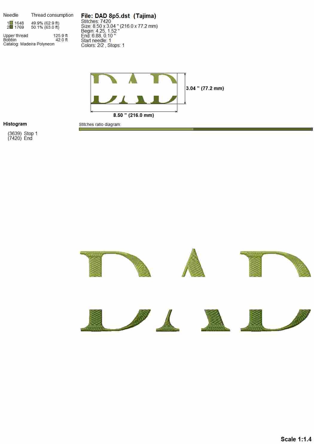 Dad Split Monogram Machine Embroidery Design: 7in - 12in - Etsy
