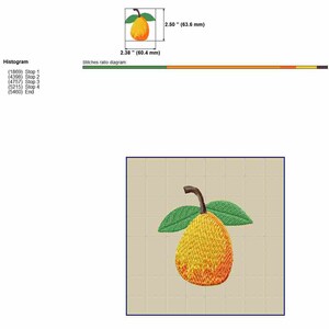 Simple Mango Embroidery Design for Machine, Fill Stitch With 9 Sizes - Etsy