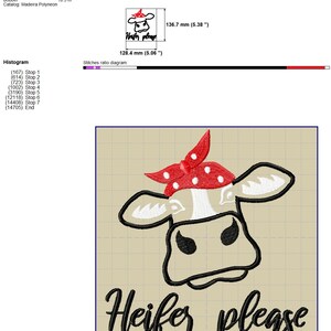 Cow Face With Bandana Embroidery Designs, Heifer Embroidery Patterns ...