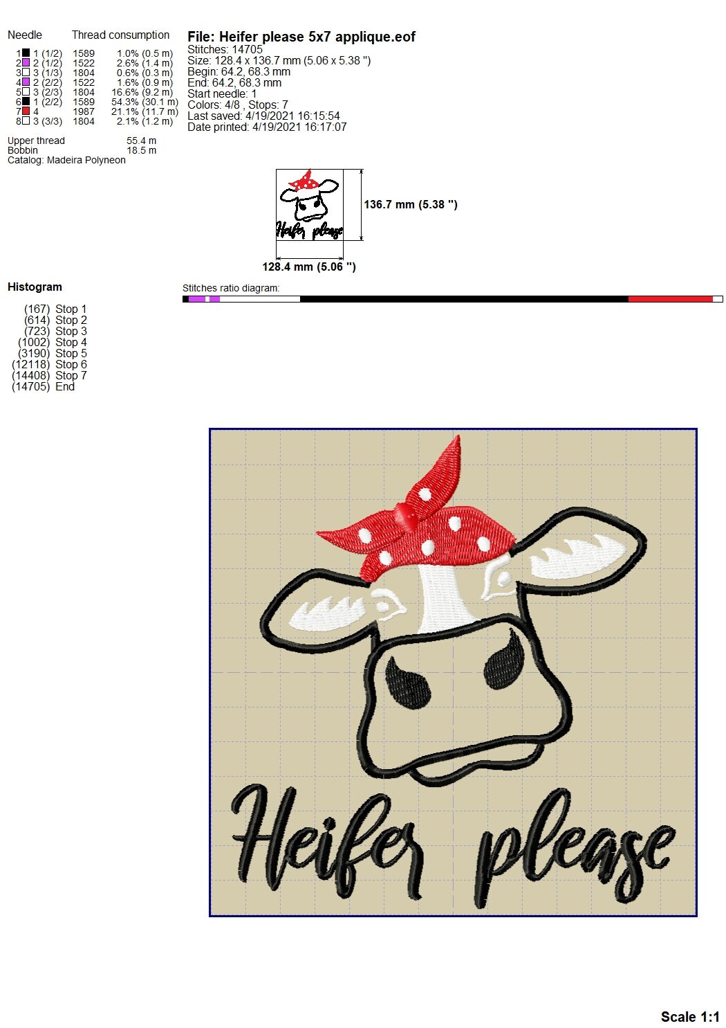 Cow Face With Bandana Embroidery Designs Heifer Embroidery | Etsy