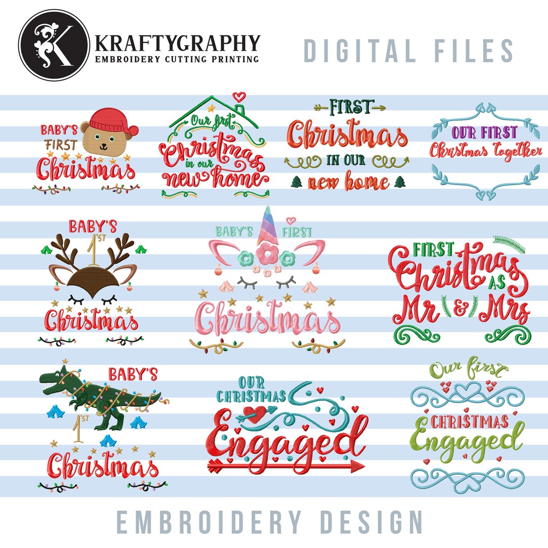 First Christmas Embroidery Designs Bundle for Babies (machine Files) - Etsy