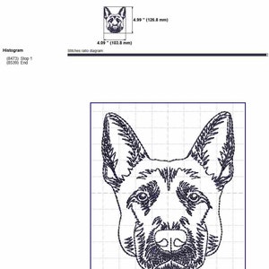 Belgian Malinois Dog Face Machine Embroidery Design, SKETCH Outline ...