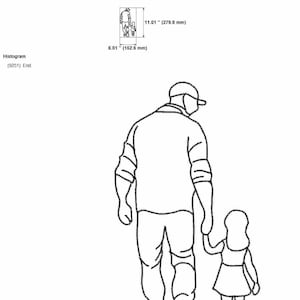 Dad and Daughter Machine Embroidery Design, Father’s Day Outline ...