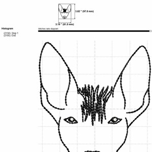 Peruvian Hairless Dog Embroidery Design: Mohawk Outline (digital File ...