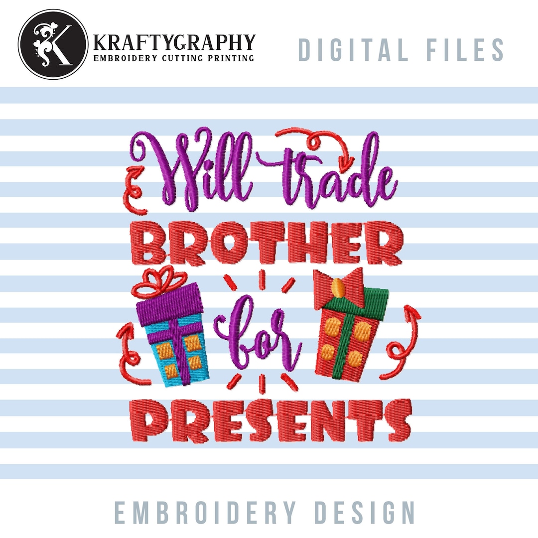 Funny Christmas Embroidery Designs for Kids, Siblings Christmas ...