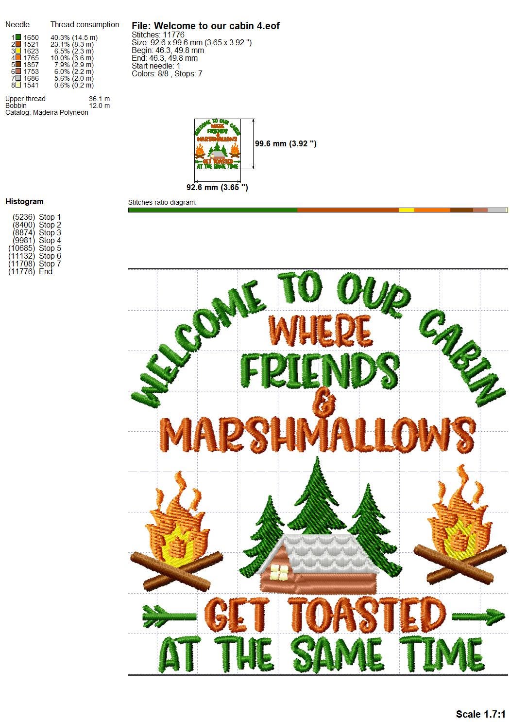 Welcome to Our Cabin Machine Embroidery Design, Camping Pattern: 4in ...