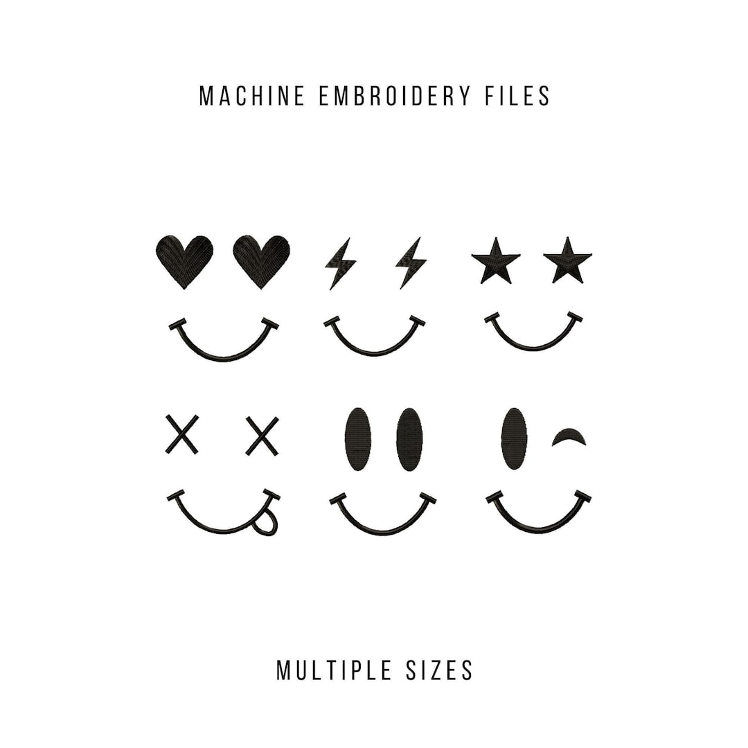 Faces Machine Embroidery Designs, Multiple File Sizes - Etsy