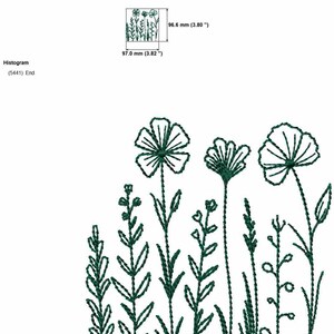 Meadow Wildflowers Machine Embroidery Design: Floral Line Art Border - Etsy