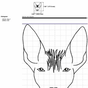 Peruvian Hairless Dog Embroidery Design: Mohawk Outline (digital File ...