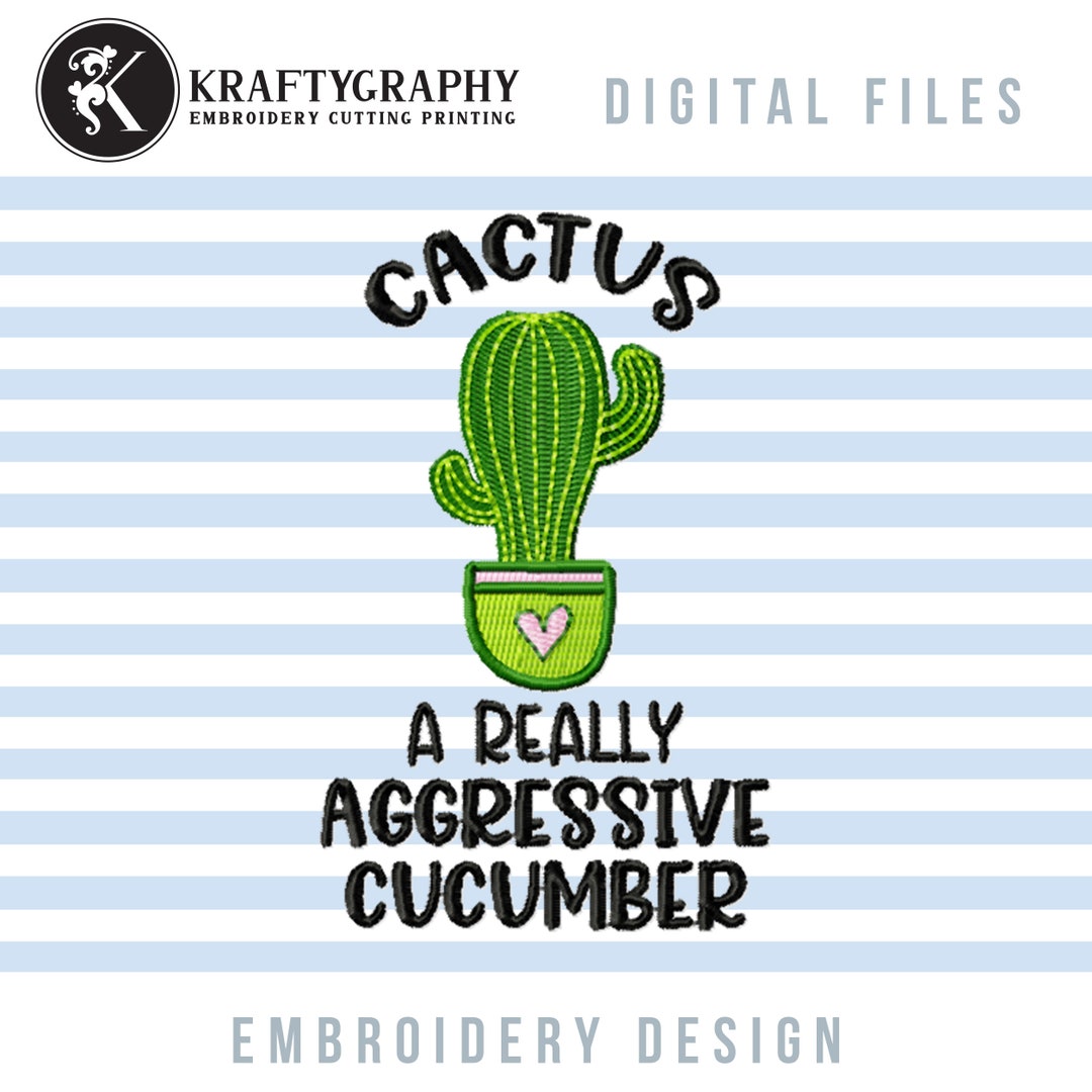 Succulent Machine Embroidery Designs, Cactus in Pot Embroidery Stitches ...