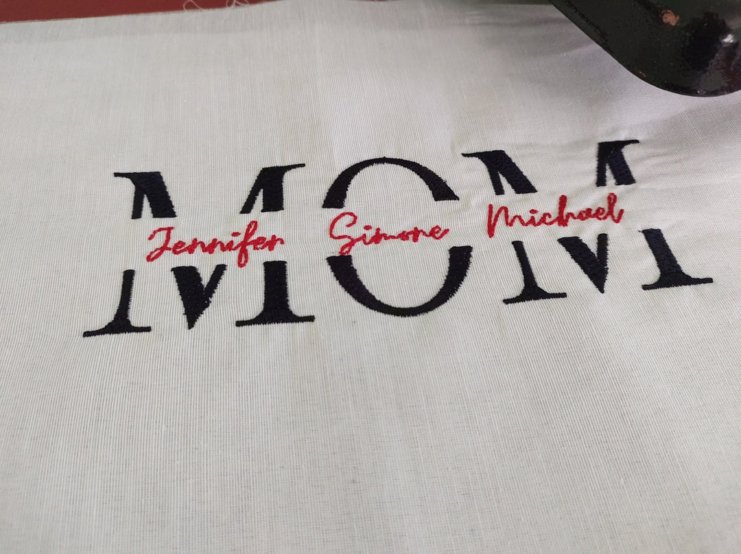Mom Split Monogram Machine Embroidery Design: 4in - 12in - Etsy