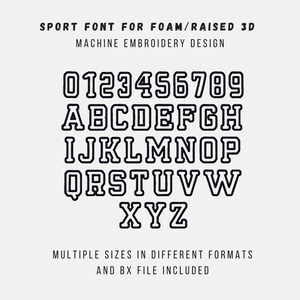 Puffy Embroidery Font, 3d Raised Font Puff Embroidery Files, Sport ...