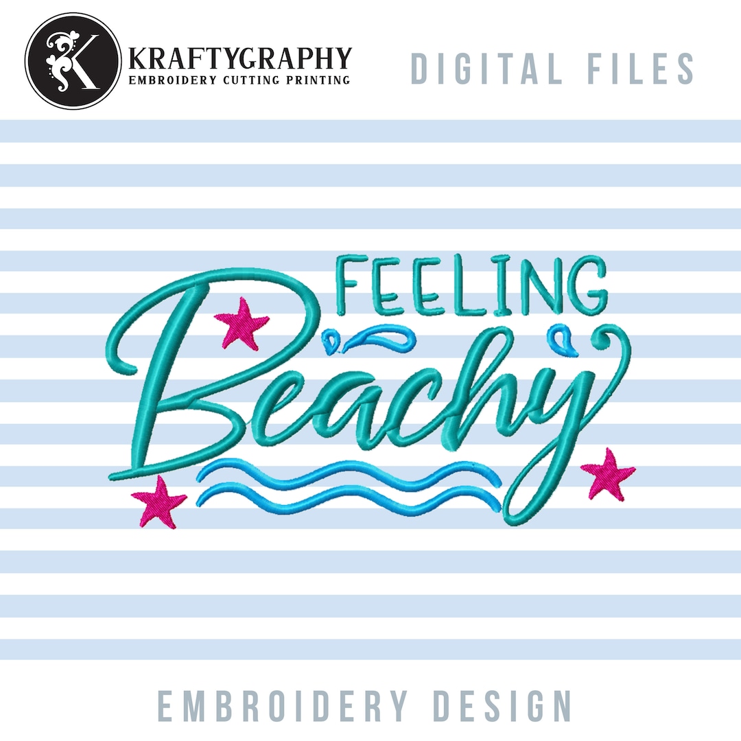 Beach Machine Embroidery Design, Vacation Patterns: 2in - 4in - Etsy