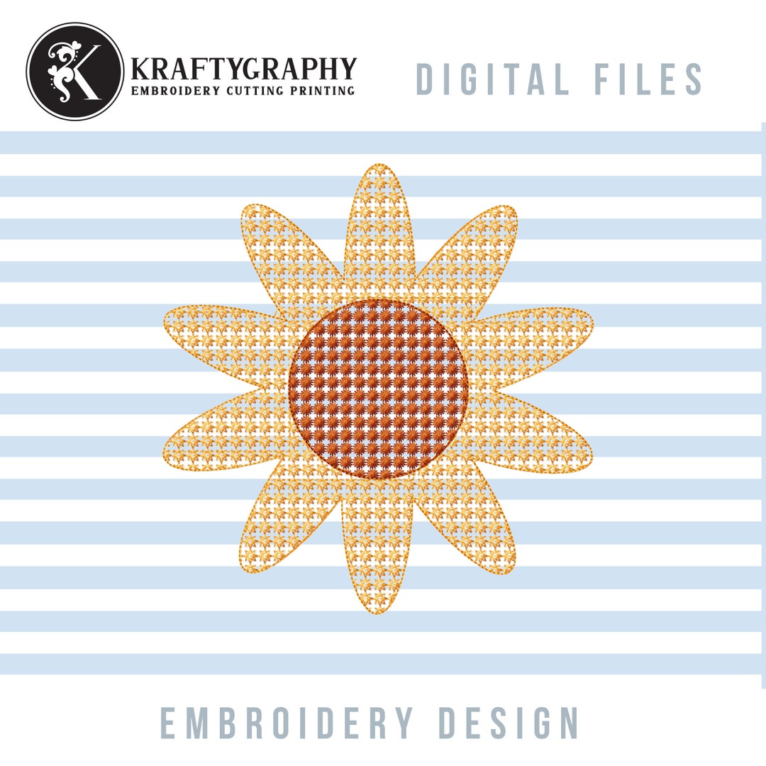 Simple Flower Machine Embroidery Designs Big Size Motif - Etsy