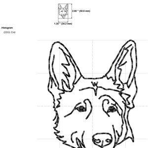 German Shepherd Face Machine Embroidery Design: Dog Outline Digital ...