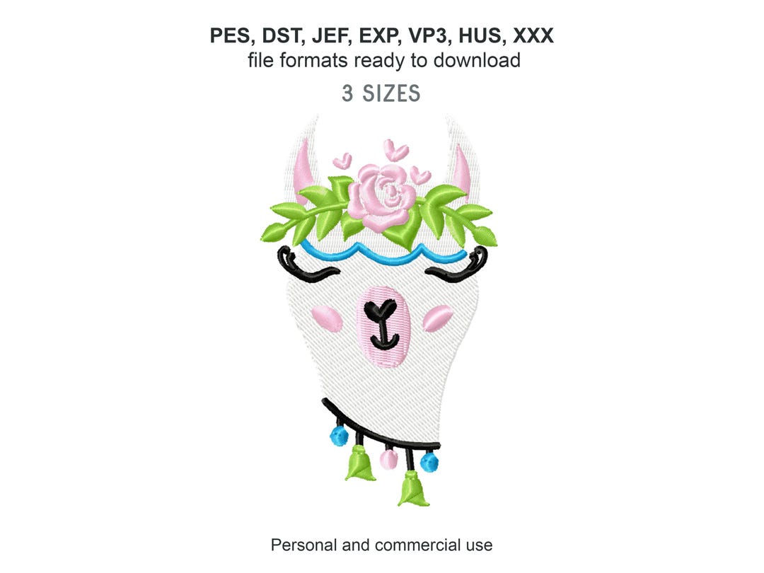 Llama Face Embroidery Designs, Llama Embroidery Patterns, Alpaca Head ...