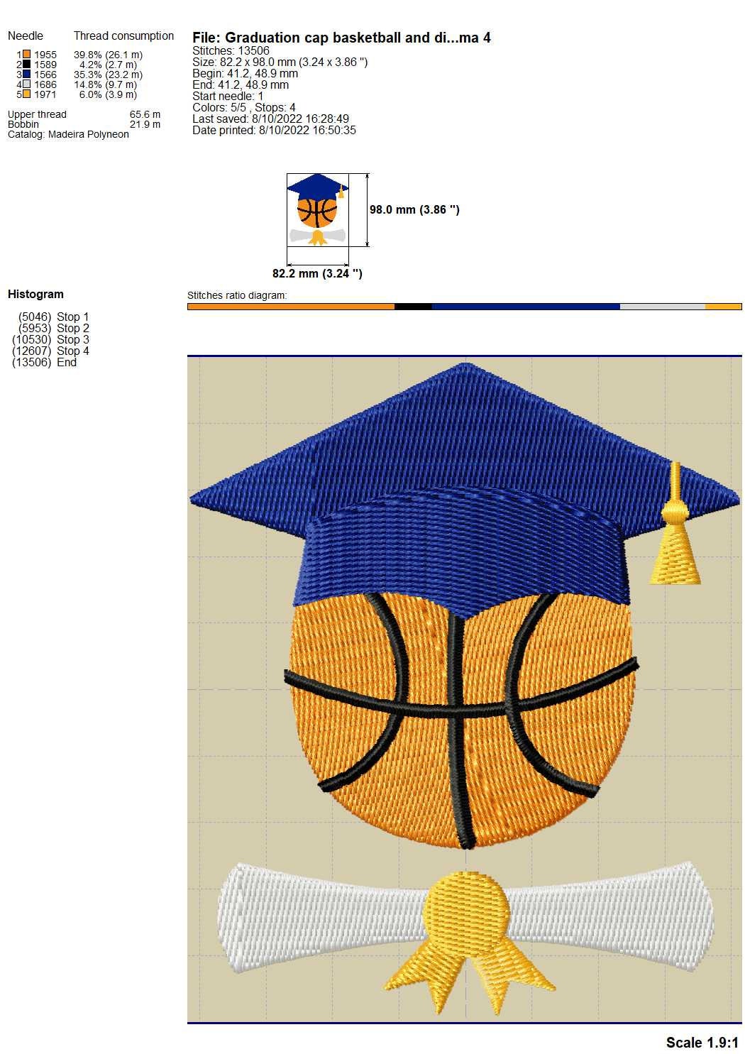 Graduation Cap Basketball Pes Machine Embroidery Designs - Etsy