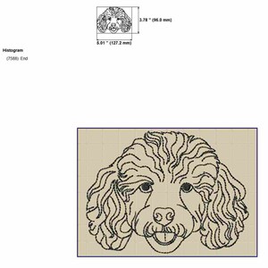 Poodle Dog Face Machine Embroidery Design, Backstitch Run: 1.5' - 7 ...