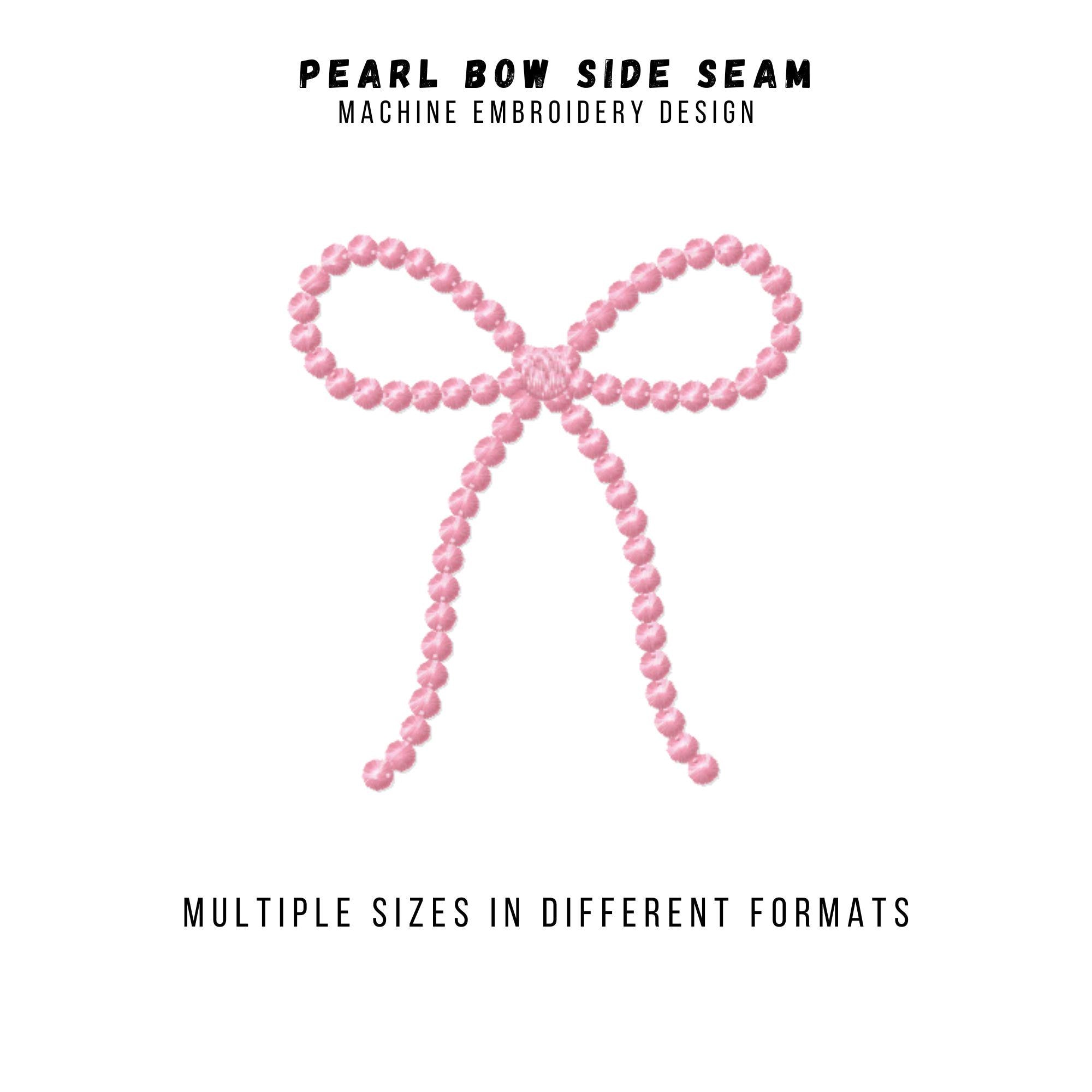 Pearl Edge Bow Machine Embroidery Design for Side Seam, 2in - 8in - Etsy